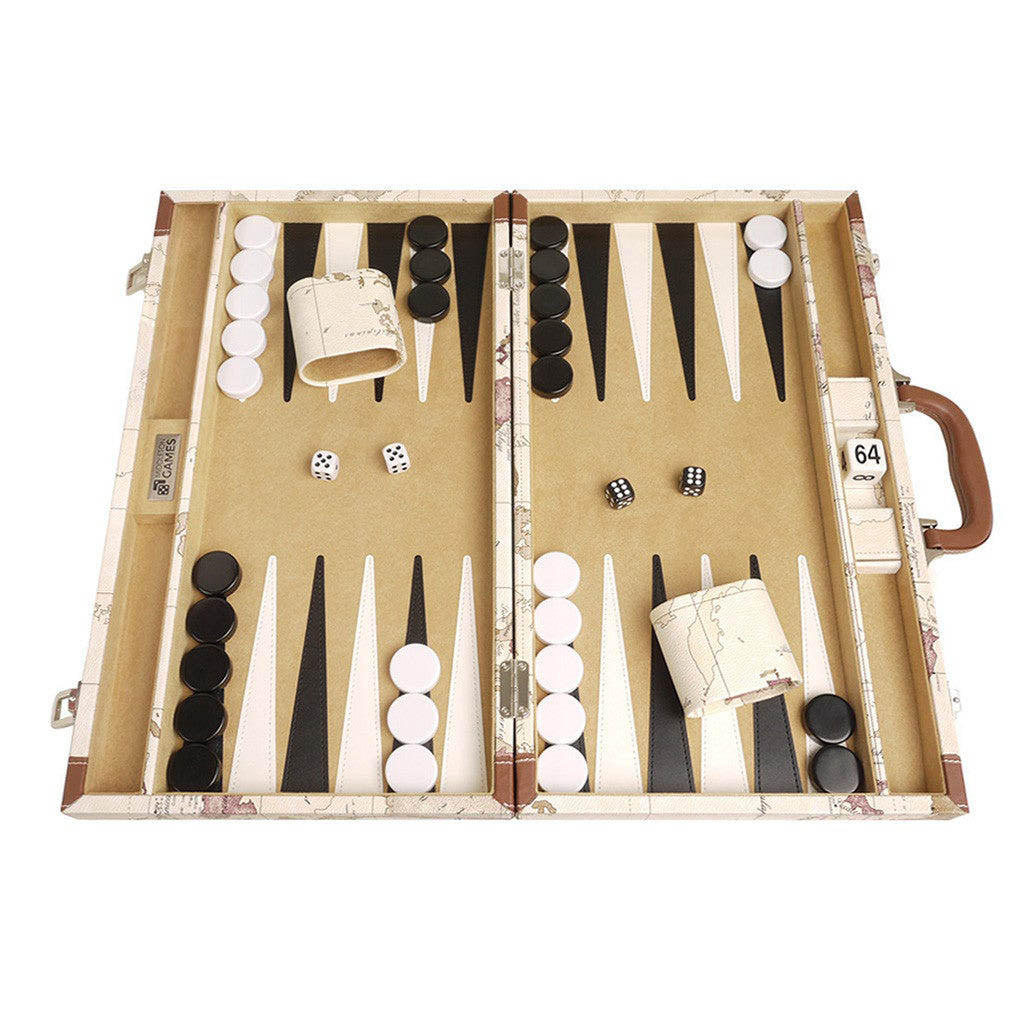 46 cm Atlas/hvid backgammon – Games